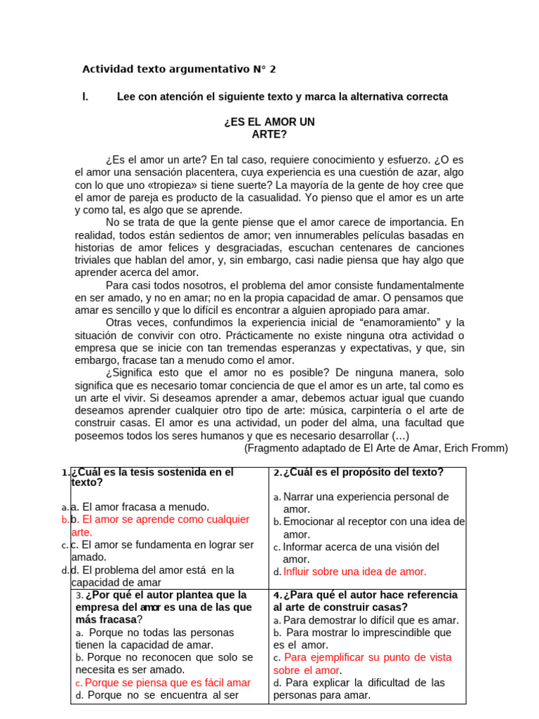 Actividad Texto Argumentativo #2 | PDF