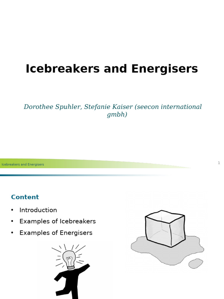 Icebreakers and Energisers Guide | PDF