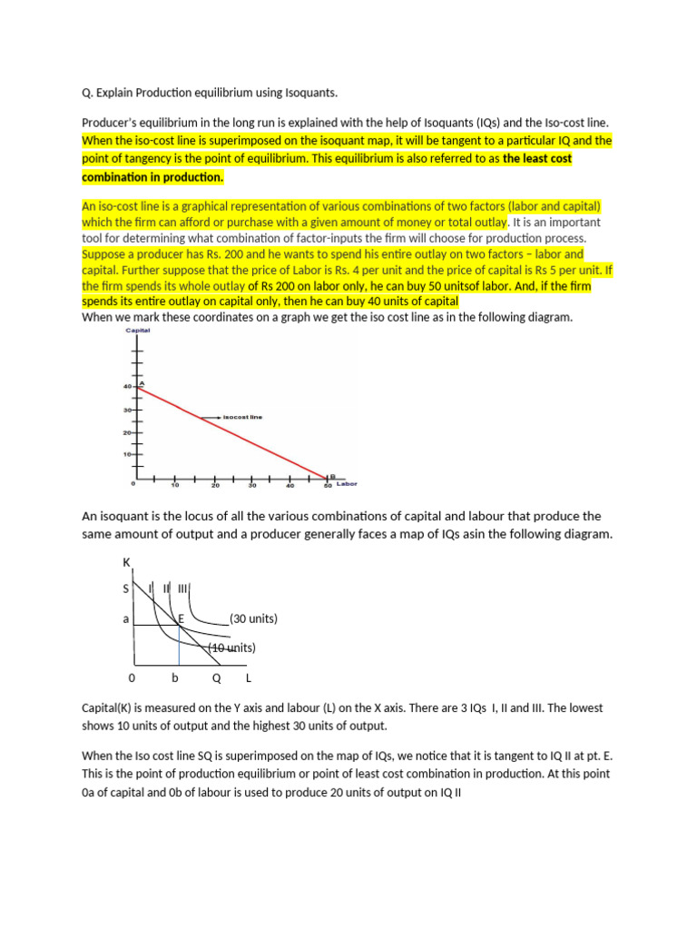 Production Equilibrium 1 | PDF