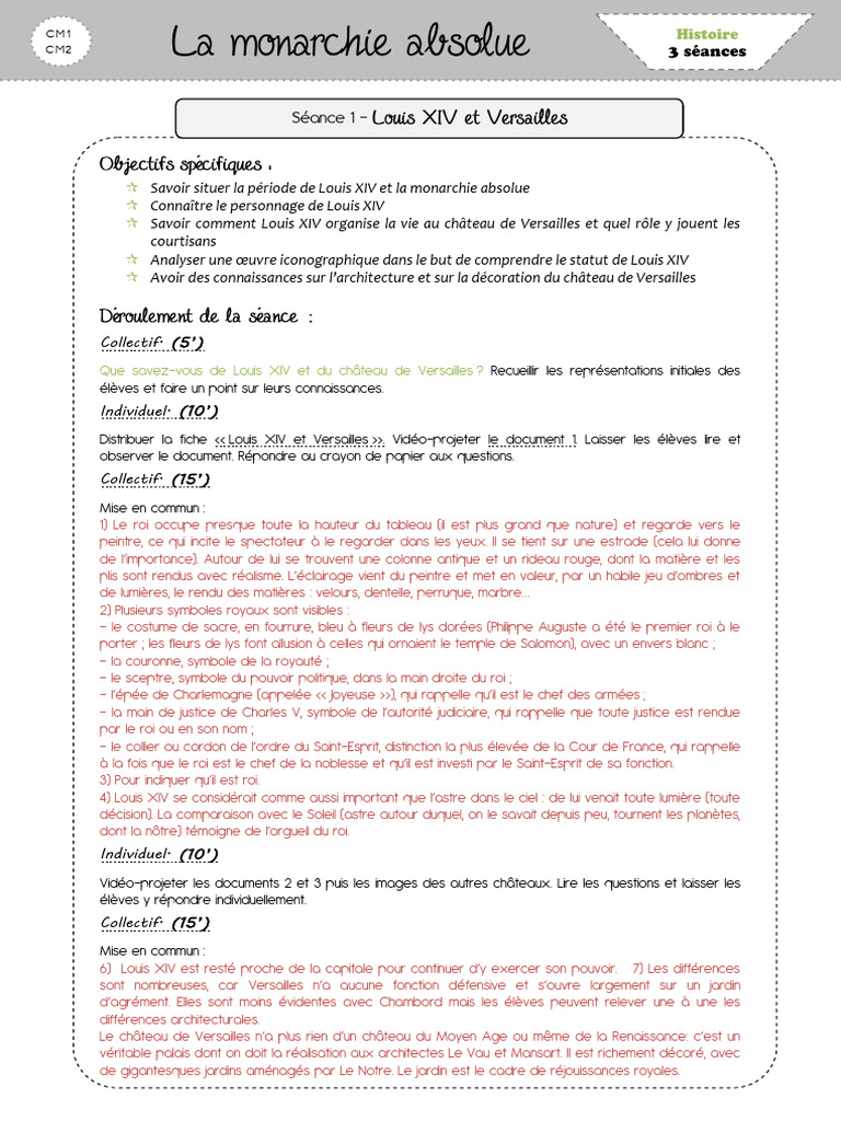Histoire La Monarchie Absolue | PDF