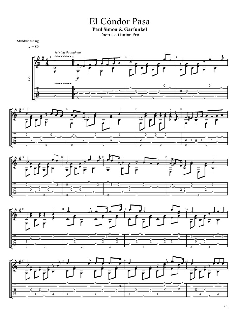 El Cóndor Pasa - Guitar Tutorial + TAB | PDF