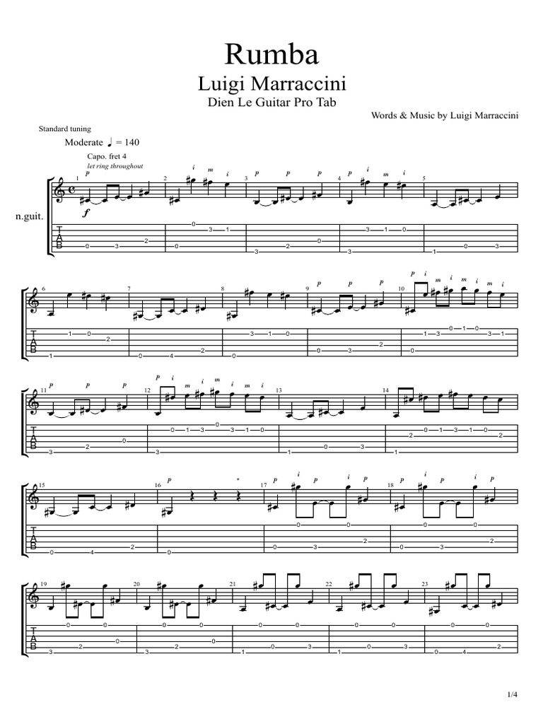 Luigi Marraccini - Rumba - Flamenco Guitar Tabs | PDF