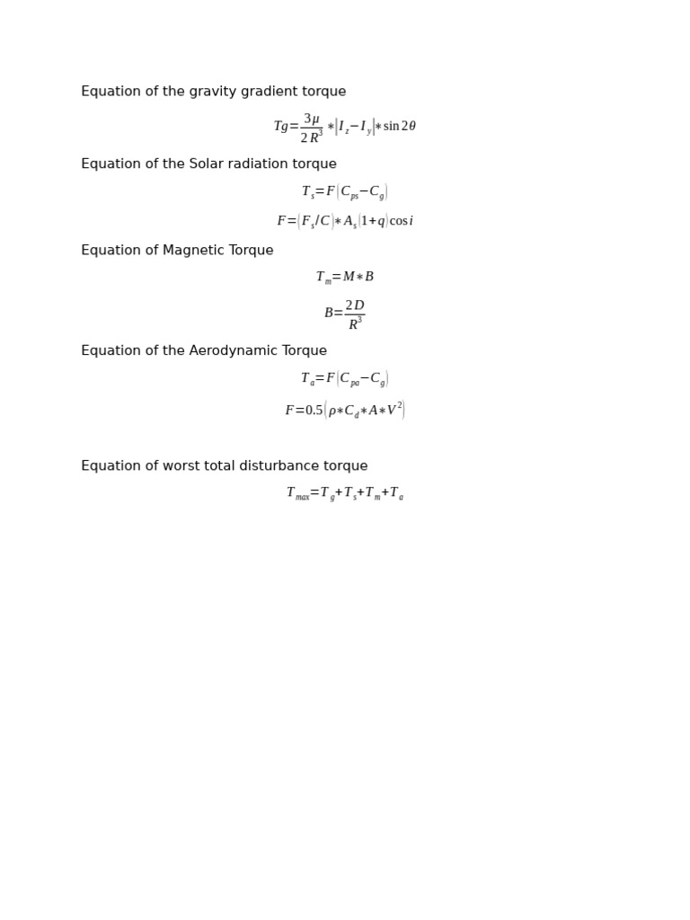 Torque disturbances | PDF