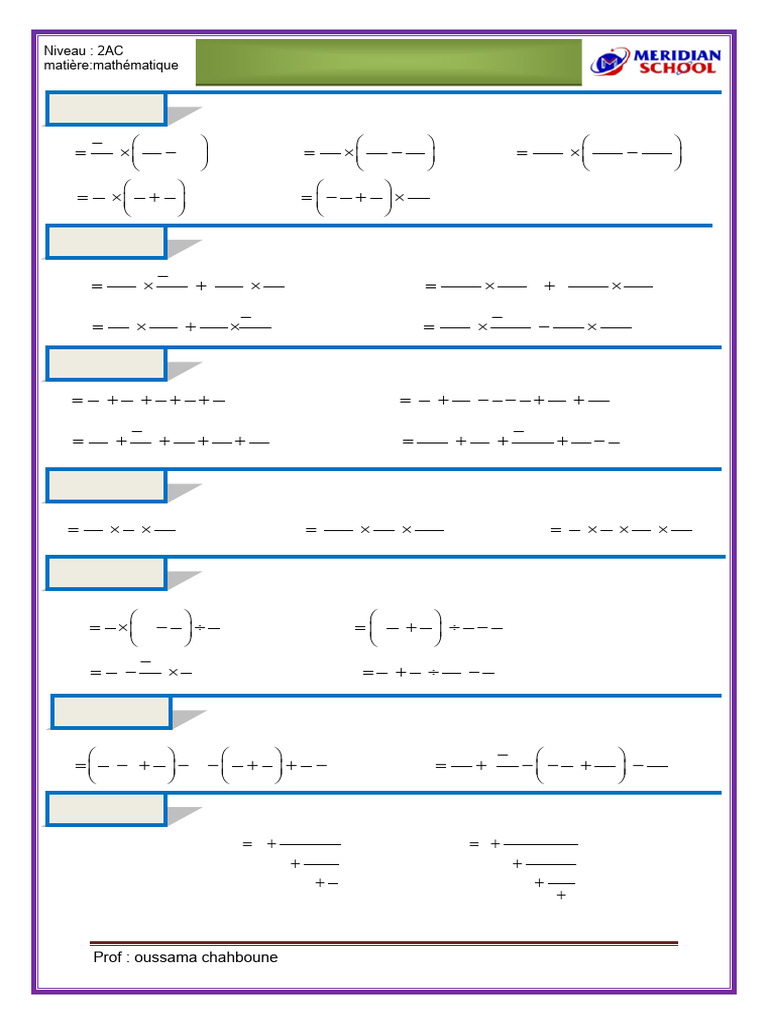 Les Nombres Rationnels 4 Operations | PDF