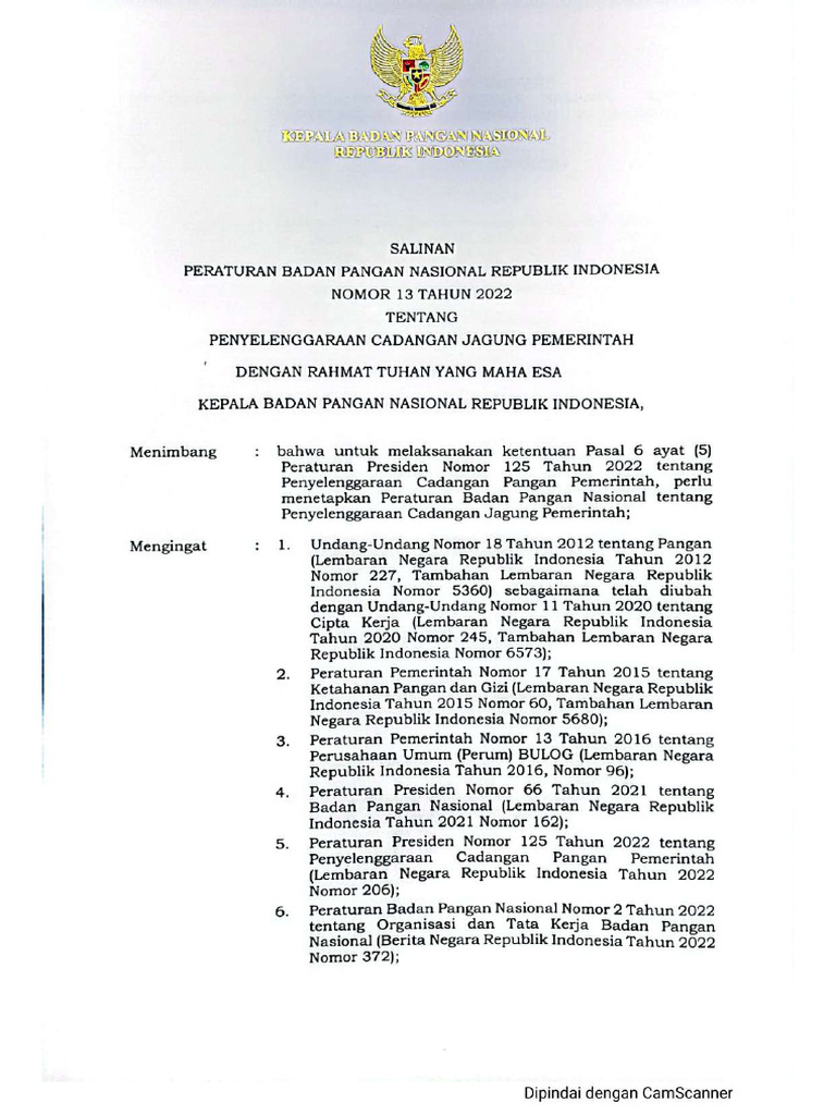 Perbadan 13 Tahun 2022 Tentang Penyelenggaraan CJP | PDF