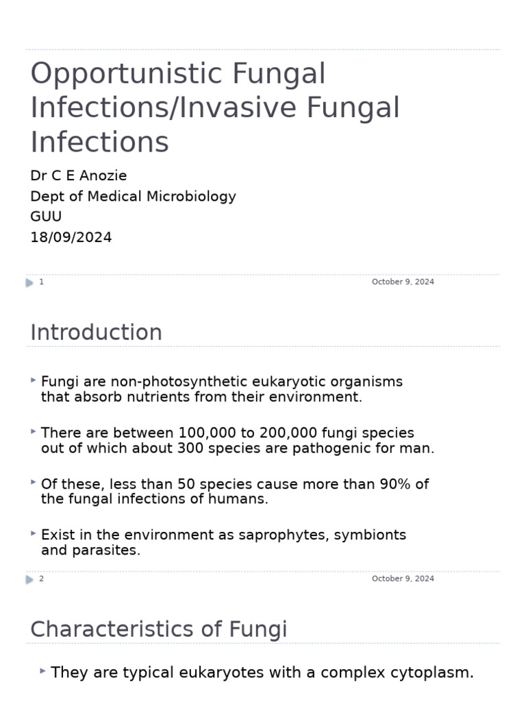 Opportunistic Fungal Infections | PDF