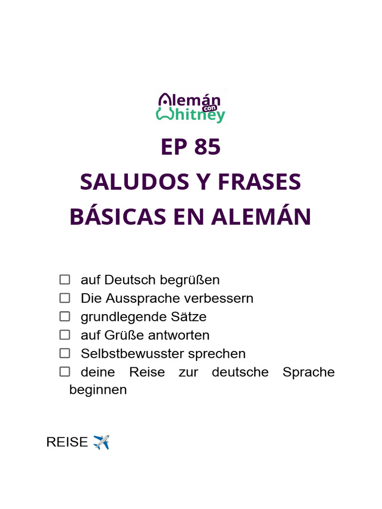 Ep85 - Saludos y Frases Básicas en Alemán | PDF