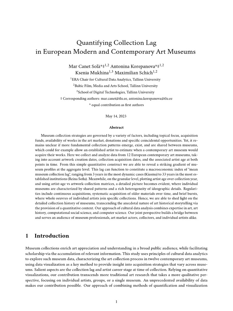 Quantifying Collection Lag | PDF