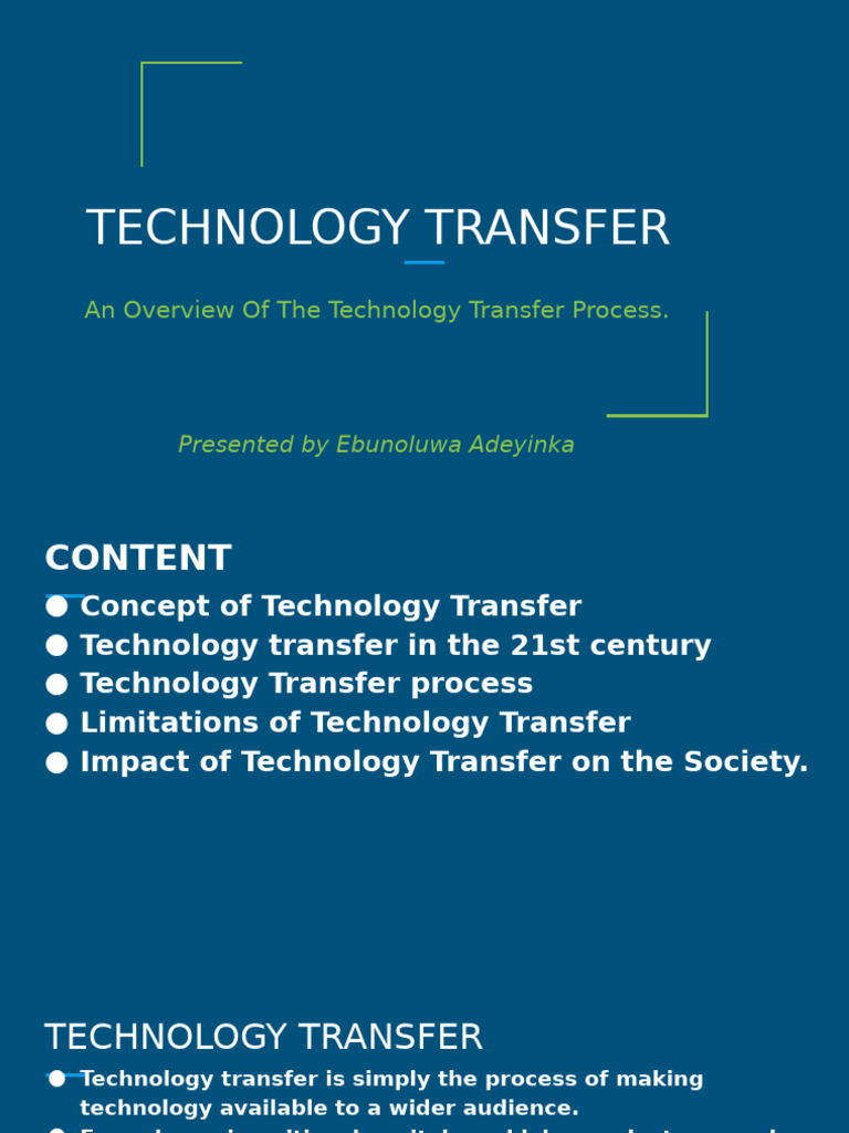 Technology Transfer | PDF