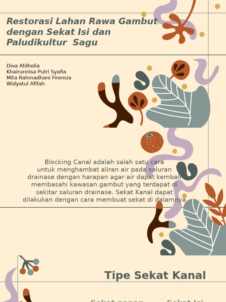 Restorasi Lahan Rawa Gambut Dengan Sekat Isi Dan Paludikultur Sagu | PDF