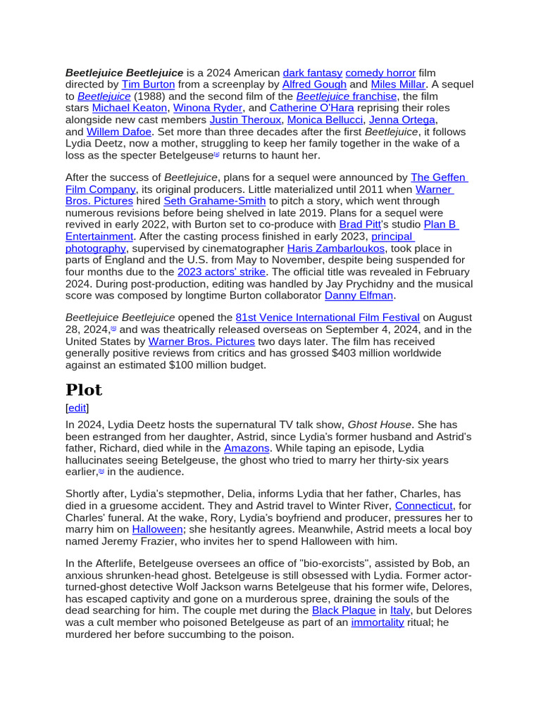 Beetlejuice Beetlejuice | PDF