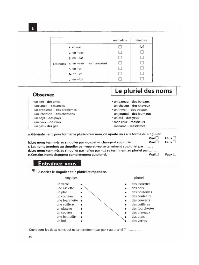 Pluriel des noms | PDF