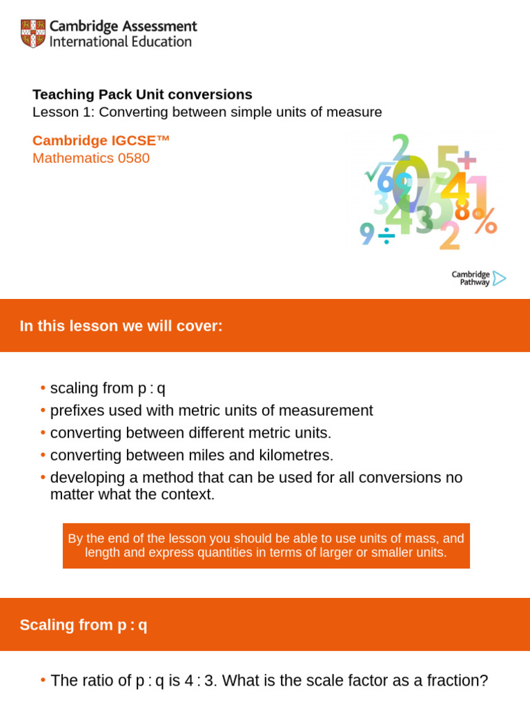 0580 Unitconversions Lesson 1-5 | PDF