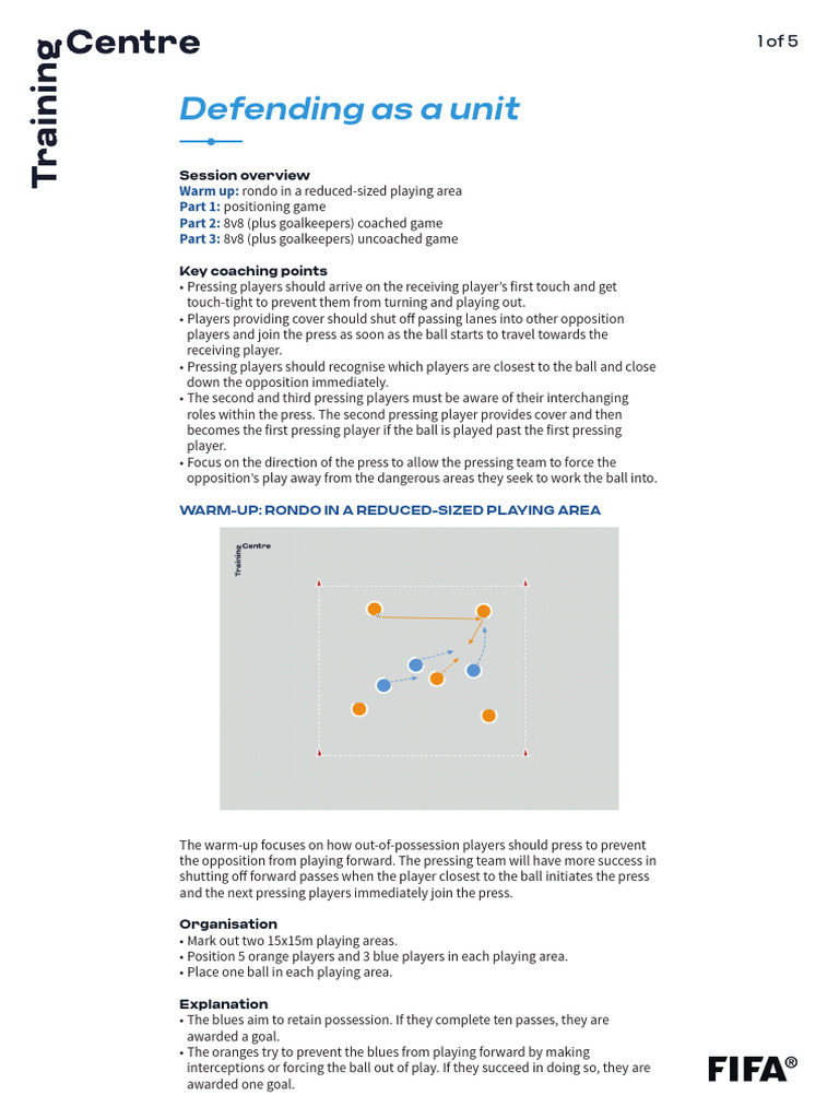 FIFA Session Plan Wilson Defending Unit | PDF