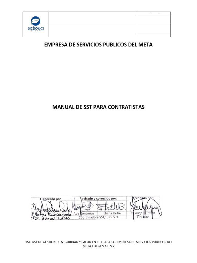 SST Ma 02 Manual de SST para Contratistas | PDF