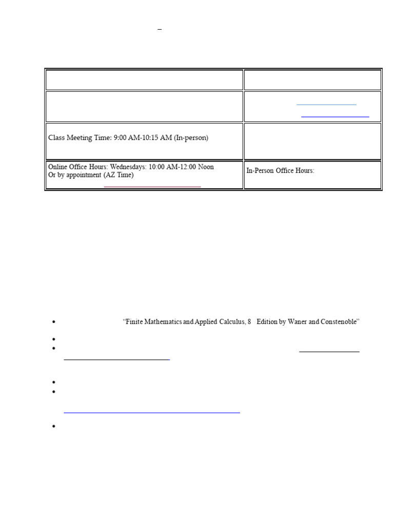 MAT 211 Fall2024 TTH Syllabus | PDF