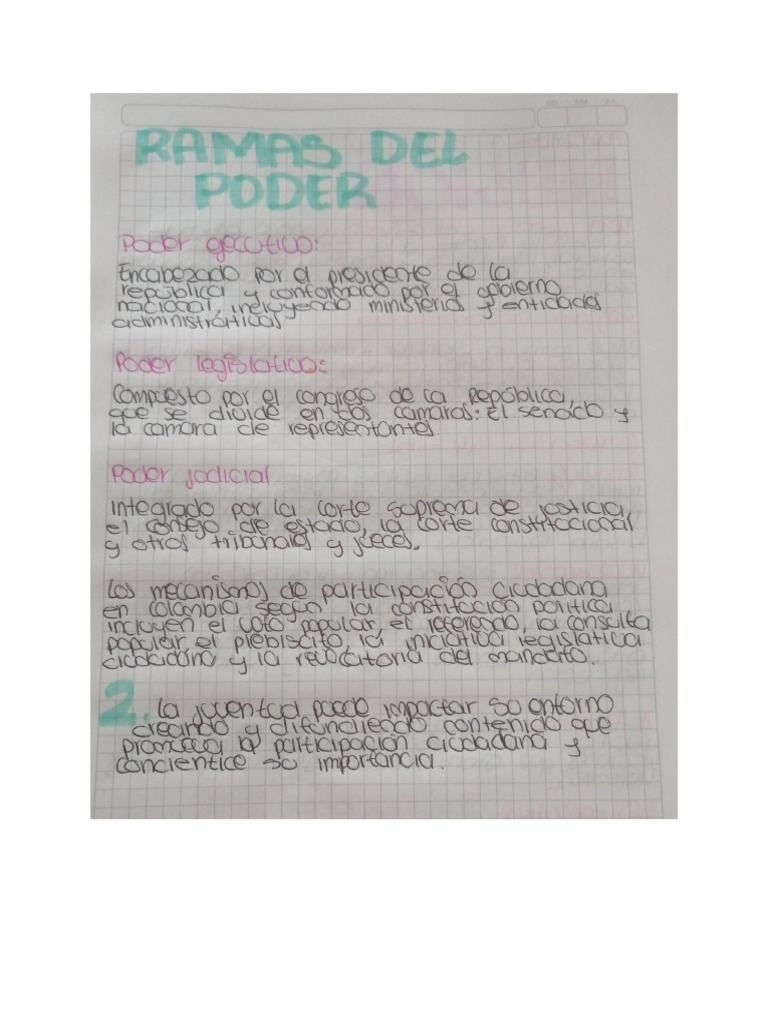 Actividad Ramas Del Poder | PDF