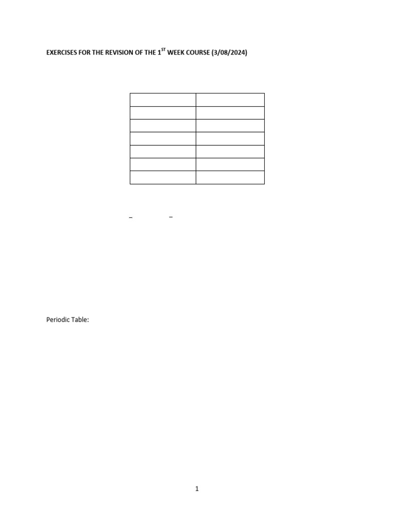 Exercises WEEK 1 | PDF