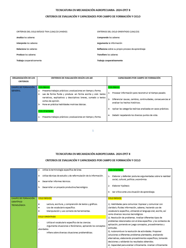 CRITERIOS Y CAPACIDADES TMA | PDF