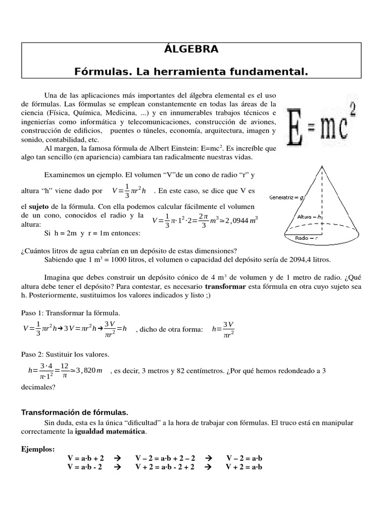 Fórmulas Teoría | PDF