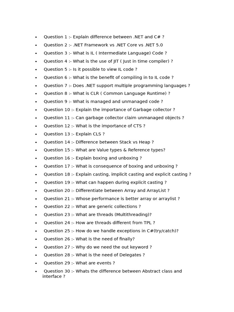 C# Interview Q&A | PDF