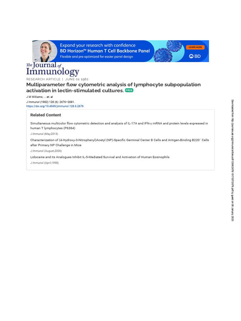 Multiparameter Ow Cytometric Analysis of Lymphocyte Subpopulation ...