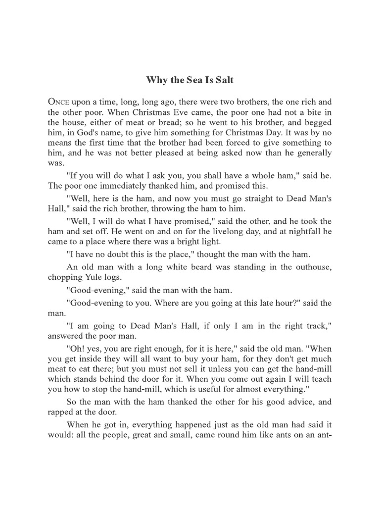 Why The Sea Is Salt | PDF