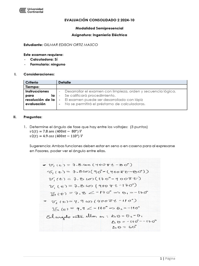 EVALUACIÓN Consolidado 2 INGENIERIA ELECTRICA | PDF