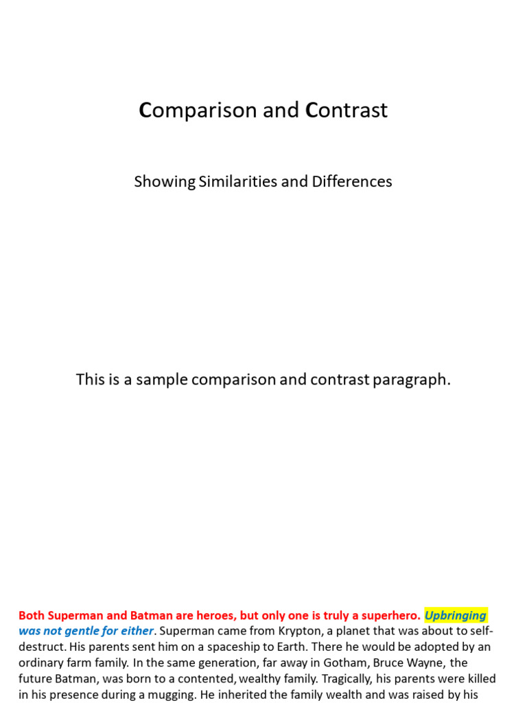 Comparison and Contrast | PDF