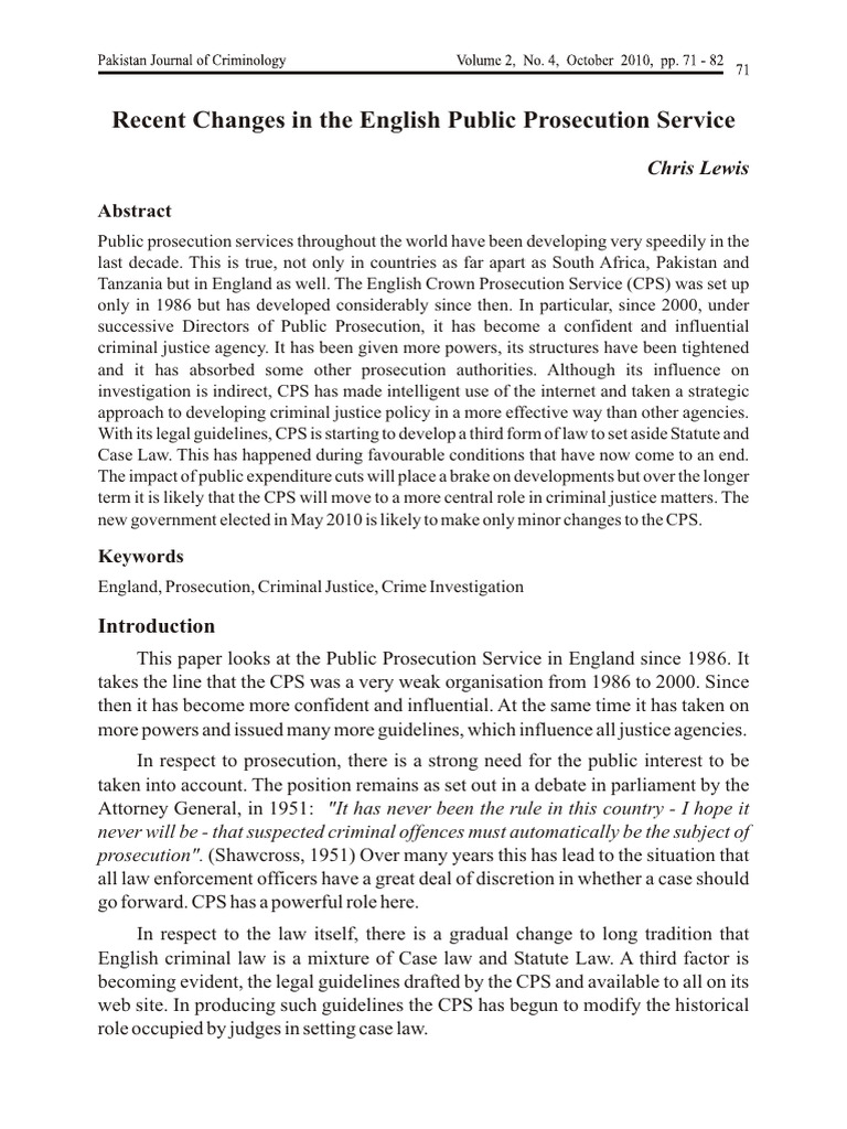 PROSECUTION IN ENGLAND | PDF