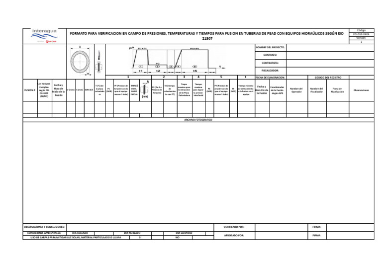 FO-OLE-0404 FORMATO PARA VERIFICACION DE PEGAS EN EL SITIO SEGUN ISO ...