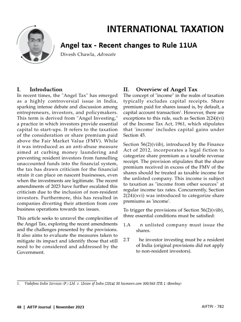 Angel Tax Recent Changes To Rule 11UA 1701421208 | PDF