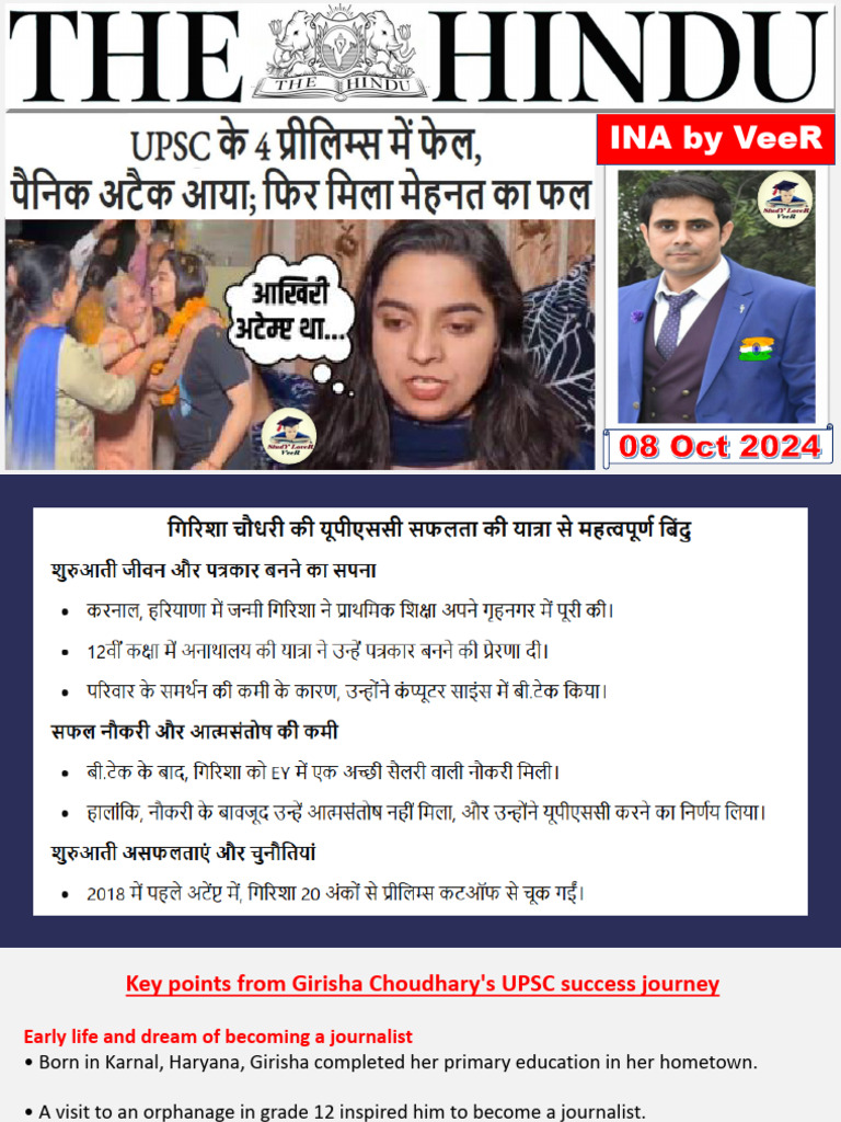 08 October 2024 - The Hindu and Nano Magazine by VeeR | PDF