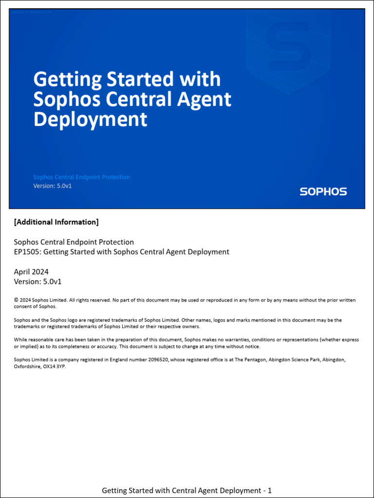 EP1505 5.0v1 Getting Started with Central Agent Deployment | PDF