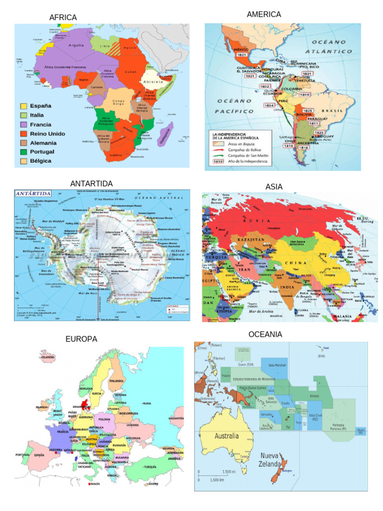 MAPAS DE LOS CONTINENTES | PDF
