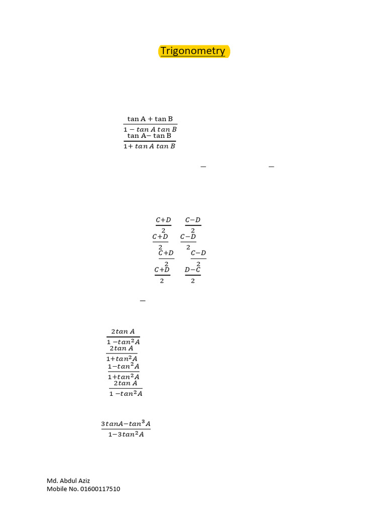 Trigonometry Part - 1 | PDF
