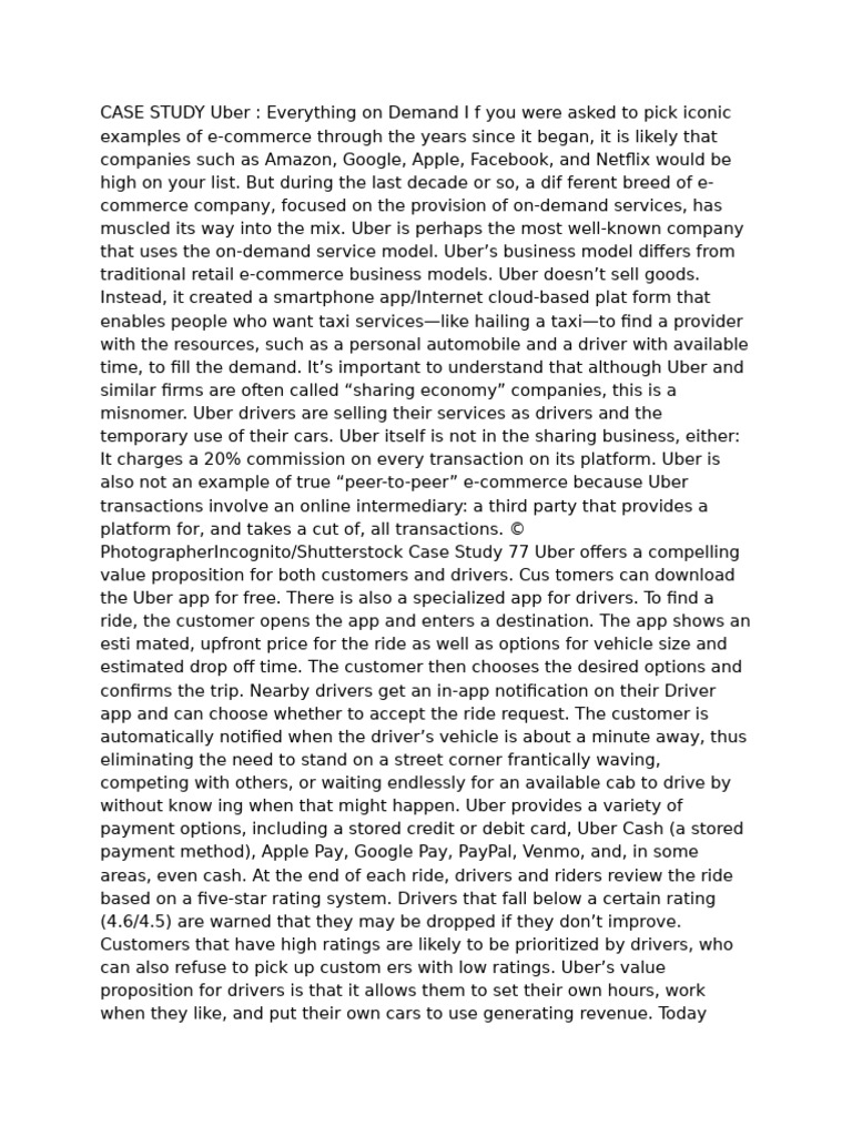 CASE STUDY Uber | PDF