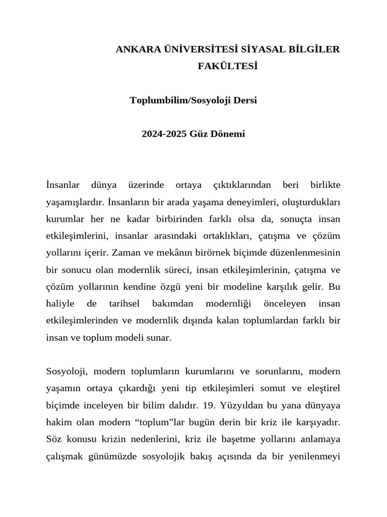 Sosyoloji Izlence 2025 | PDF