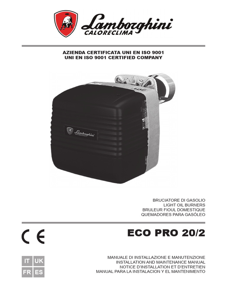 LAMBORGHINI ECO PRO 202 Installation and Maintenance Manual | PDF
