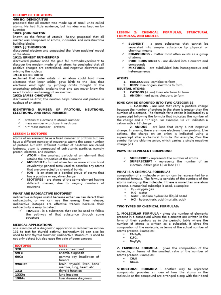 SEM1 GenChem Reviewer | PDF