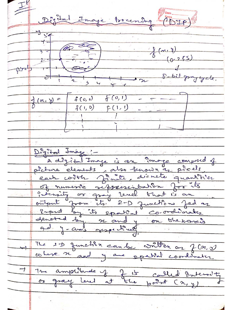 Image Processing Notes | PDF