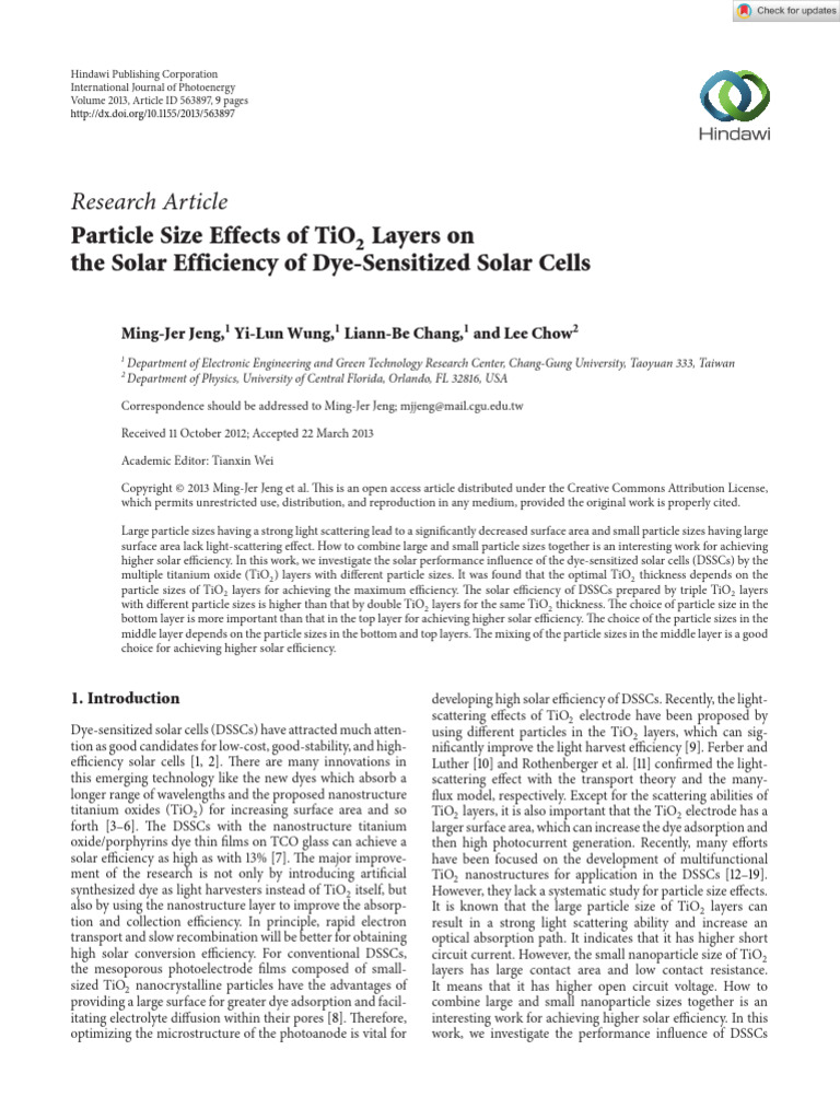 International Journal of Photoenergy - 2013 - Jeng - Particle Size ...