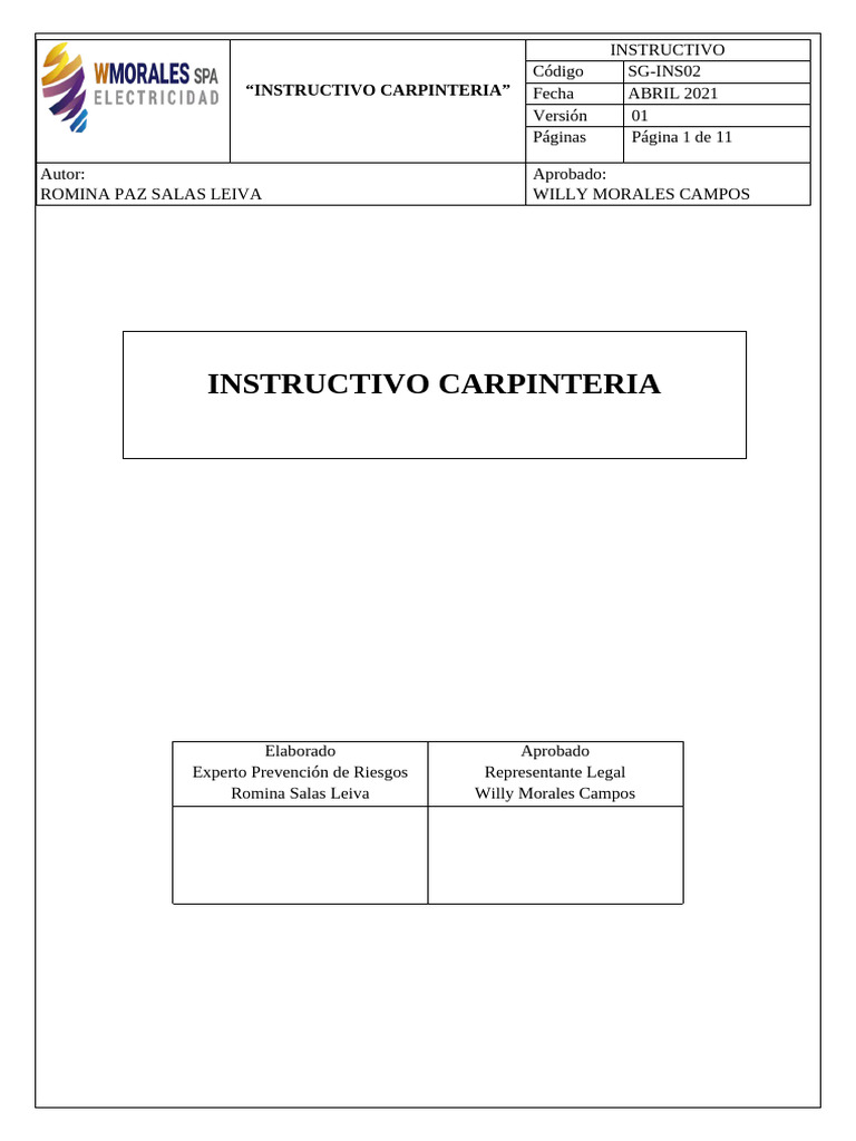 Instructivo Carpinteria | PDF