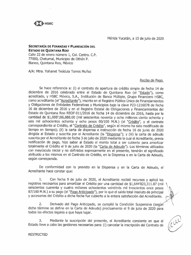Carta Finiquito Hsbc | PDF
