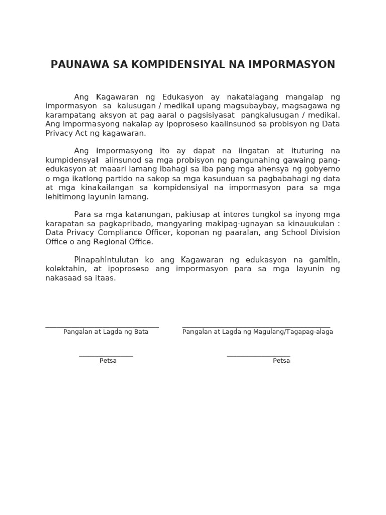 Data Privacy Form | PDF