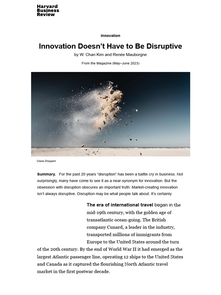 Innovation Doesn't Have To Be Disruptive | PDF | Innovation | Photovoltaics