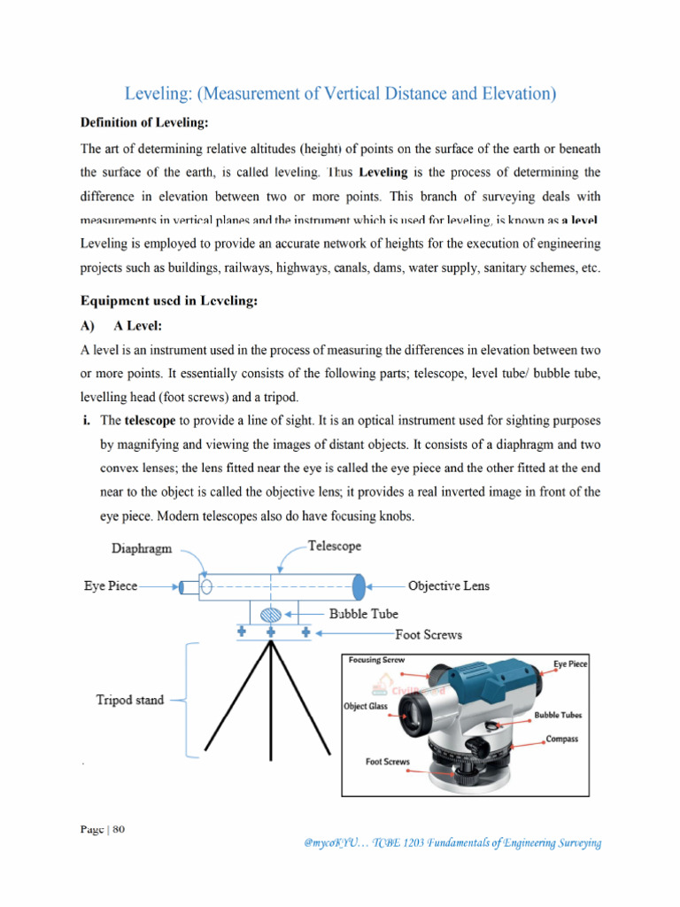03 Levelling (Measurement of Vertical Distance and Elevation) | PDF