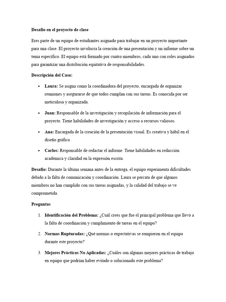 S1 A2 Desafío en El Proyecto de Clase | PDF | Crecimiento personal y profesional | Arte