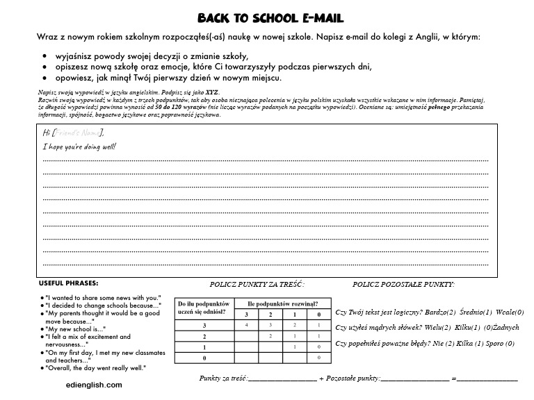 Back To School Email | PDF