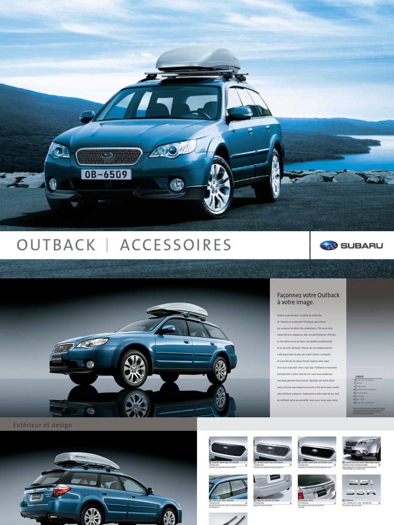 Accessoires Subaru Outback 2008 | PDF
